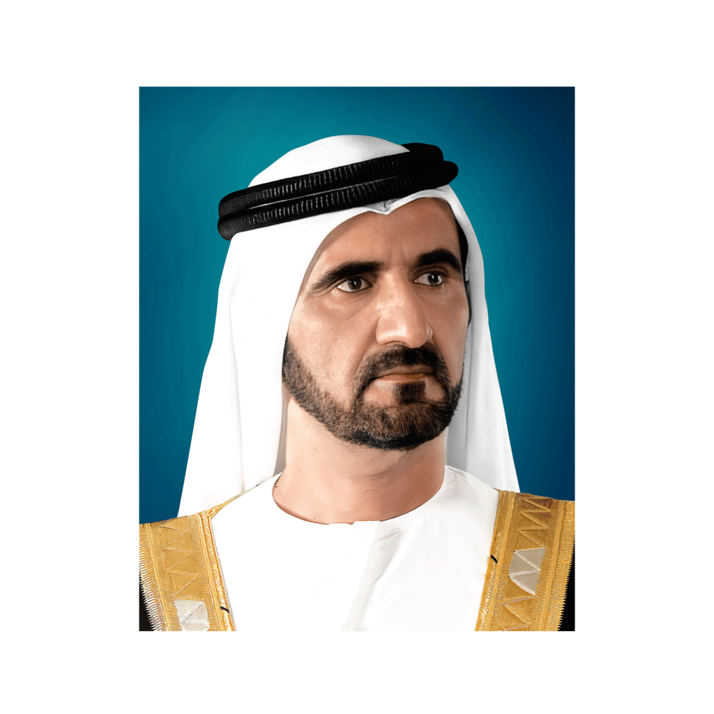 Official Portrait of His Highness Sheikh Mohammed Bin Rashid Al Maktoum - Blue - Shop