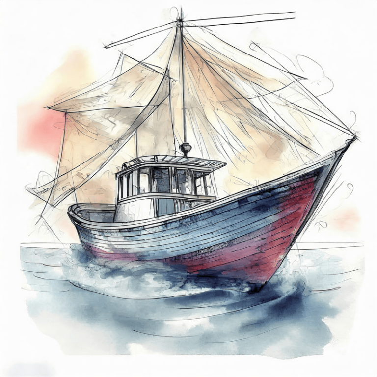 Boat Line Symbol of Movement Art