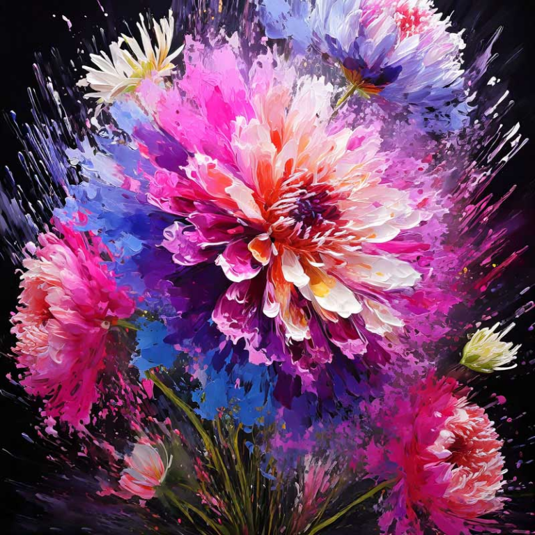 Exploding Photon Flowers Acrylic Paint